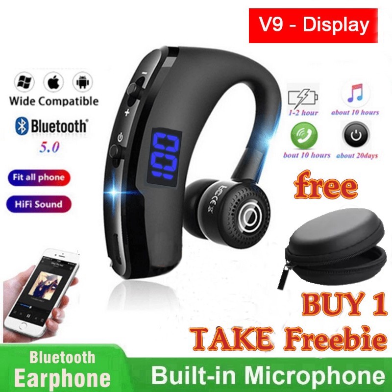 Jual IN JKT V8 Bluetooth Headset with Long Mic 8D Bass Wireless ...