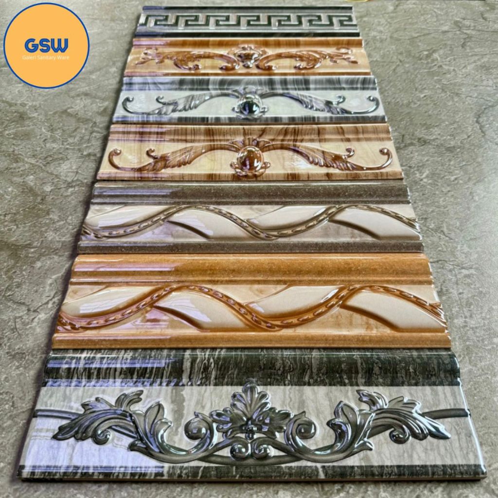 Jual List Keramik Dinding Timbul 9x30cm Import Aneka Rupa / List ...