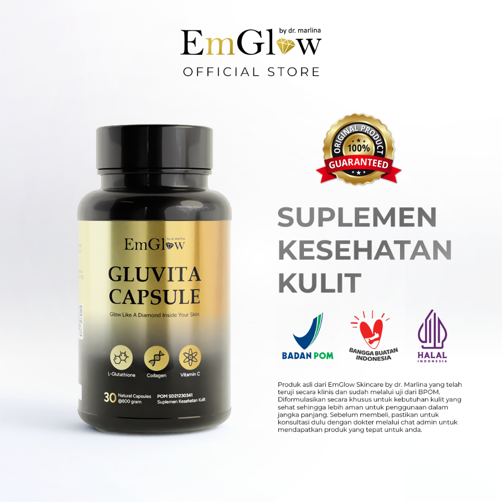 Jual EMGLOW - GLUVITA CAPSULE | Glutathion, Collagen & Vitamin C ...