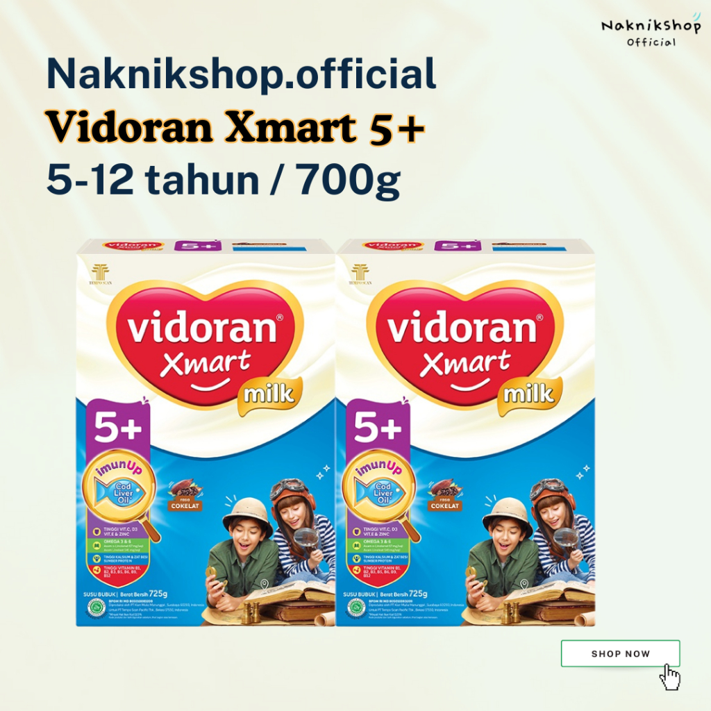 Jual Vidoran Xmart 5+ Rasa Coklat dan Madu Dengan Imun Up Cod Liver Oil/ 700g | Shopee Indonesia
