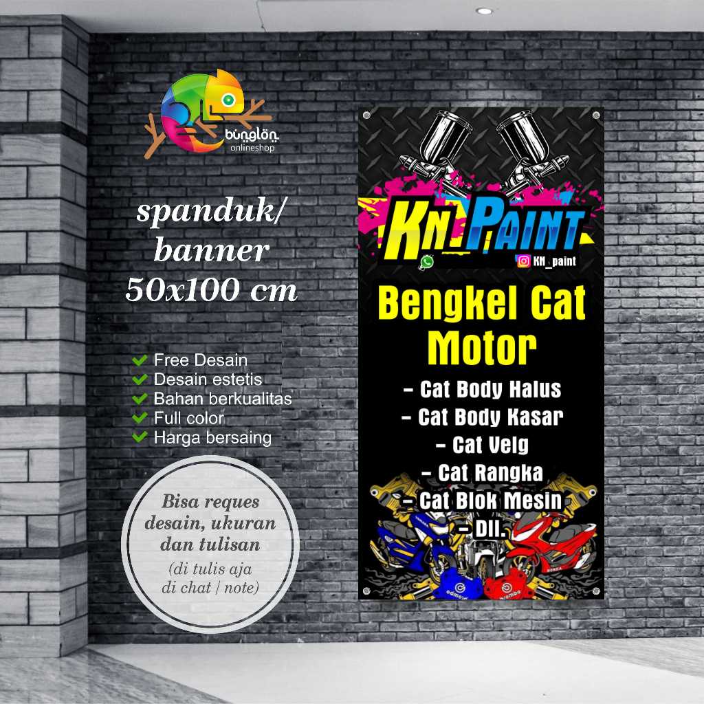 Jual Spanduk Banner MMT Bengkel Cet Motor Mobil Keren Custom Desain ...