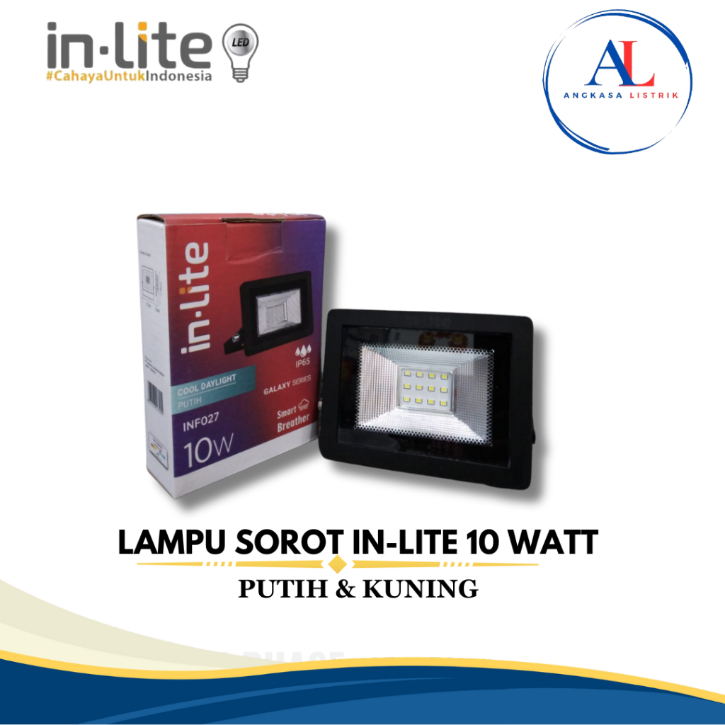 Jual LAMPU SOROT FLOODLIGHT LED INLITE 10W 10 WATT - INF027 - | Shopee Indonesia