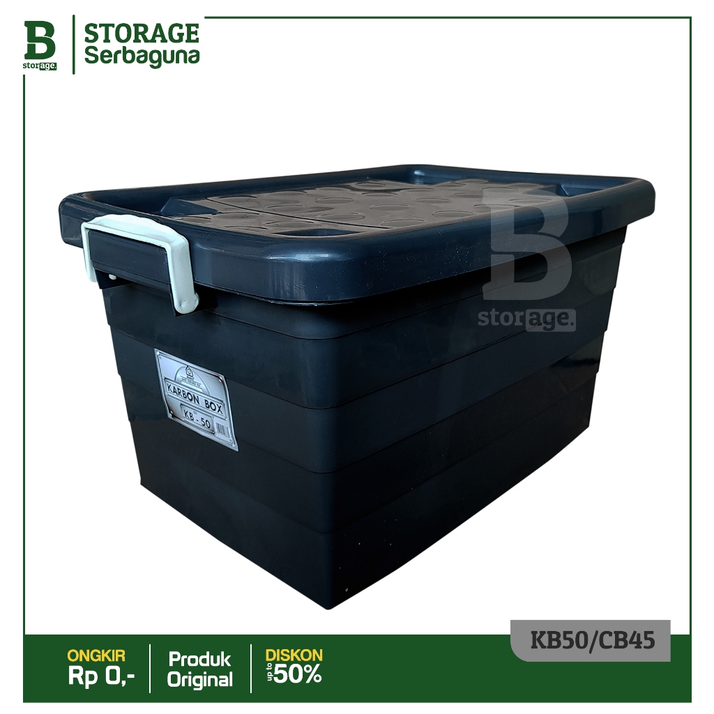 Jual Container Box cb 45 Liter Penyimpanan Plastik Hitam KB 50 Murah ...