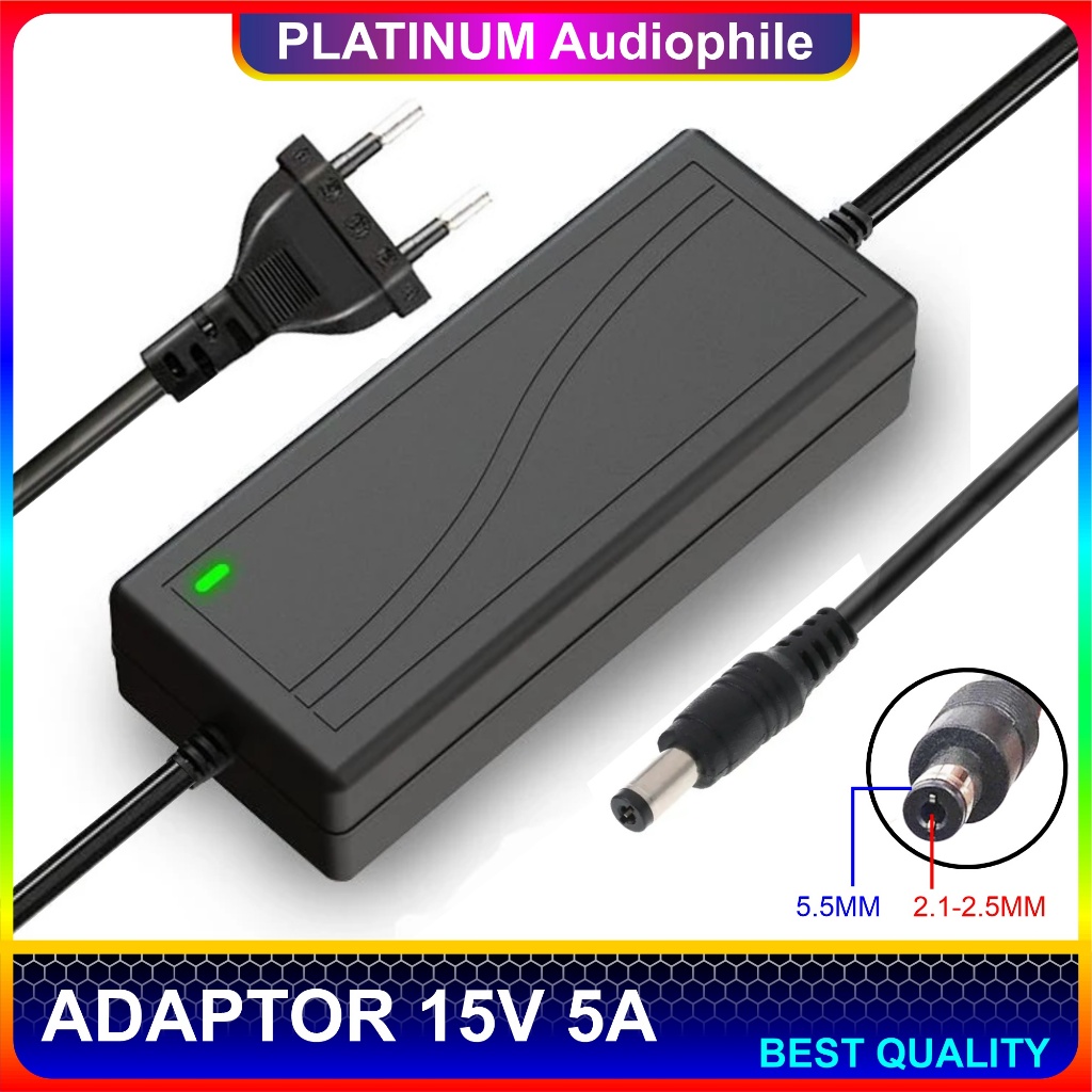 Jual ADAPTOR 15V 5A AC DC Adapter Power Supply Lampu Led CCTV DVR Media ...
