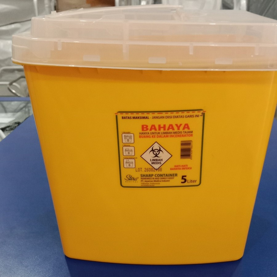 Jual Safety Box Bioharzard / Tong Sampah Medis Sharp Container Stera 1L ...