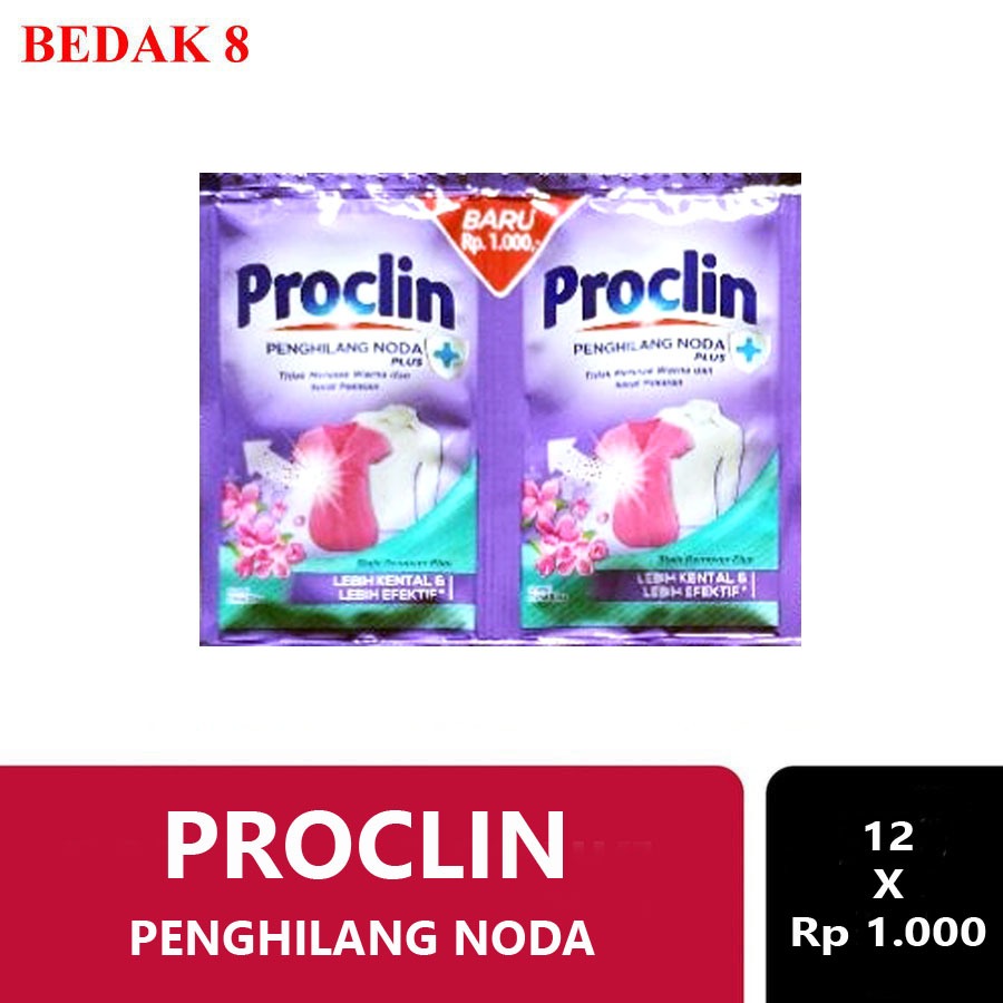Jual [12 x Rp 1.000,-] Proclin Warna Sachet/ Proclin Penghilang Noda ...