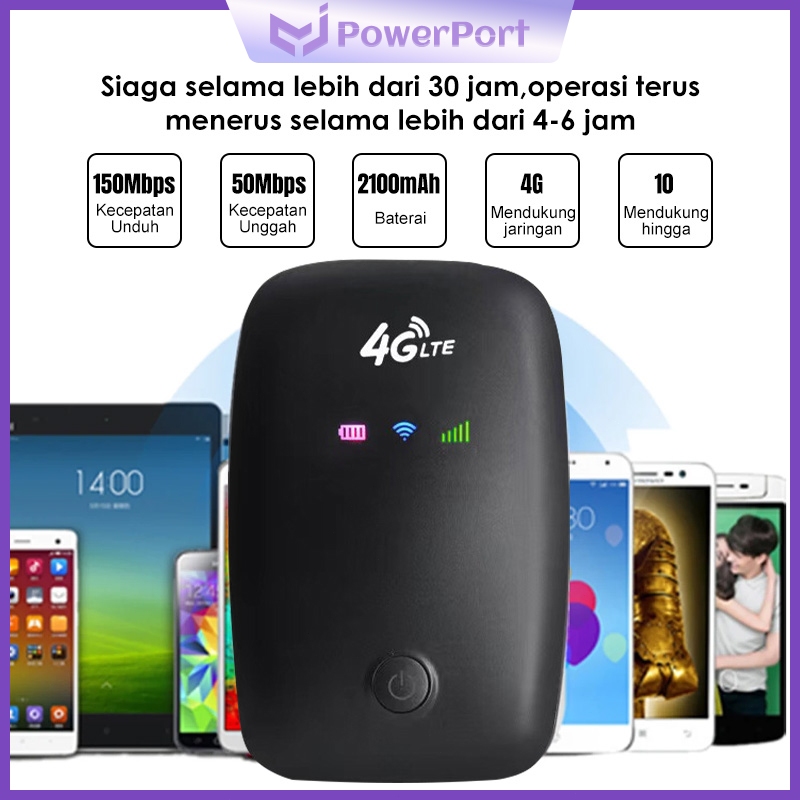 Jual PowerPort Modem Wifi Mifi 150 Mbps 4G Portable Mobile WiF 4G Lte ...