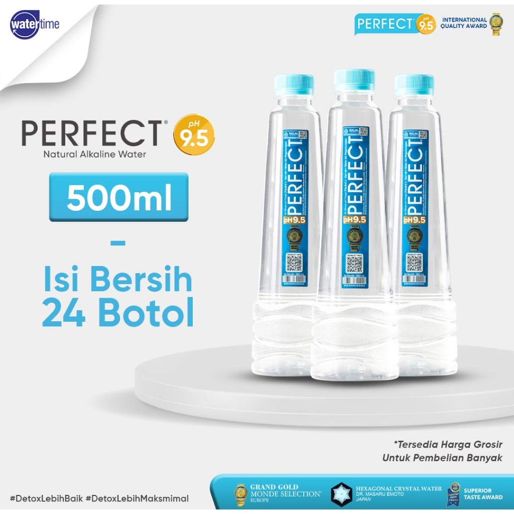 Jual PERFECT 500ML 500ML ALKALINE WATER PH 9,5 1 DUS ISI 24 BOTOL / AIR ...