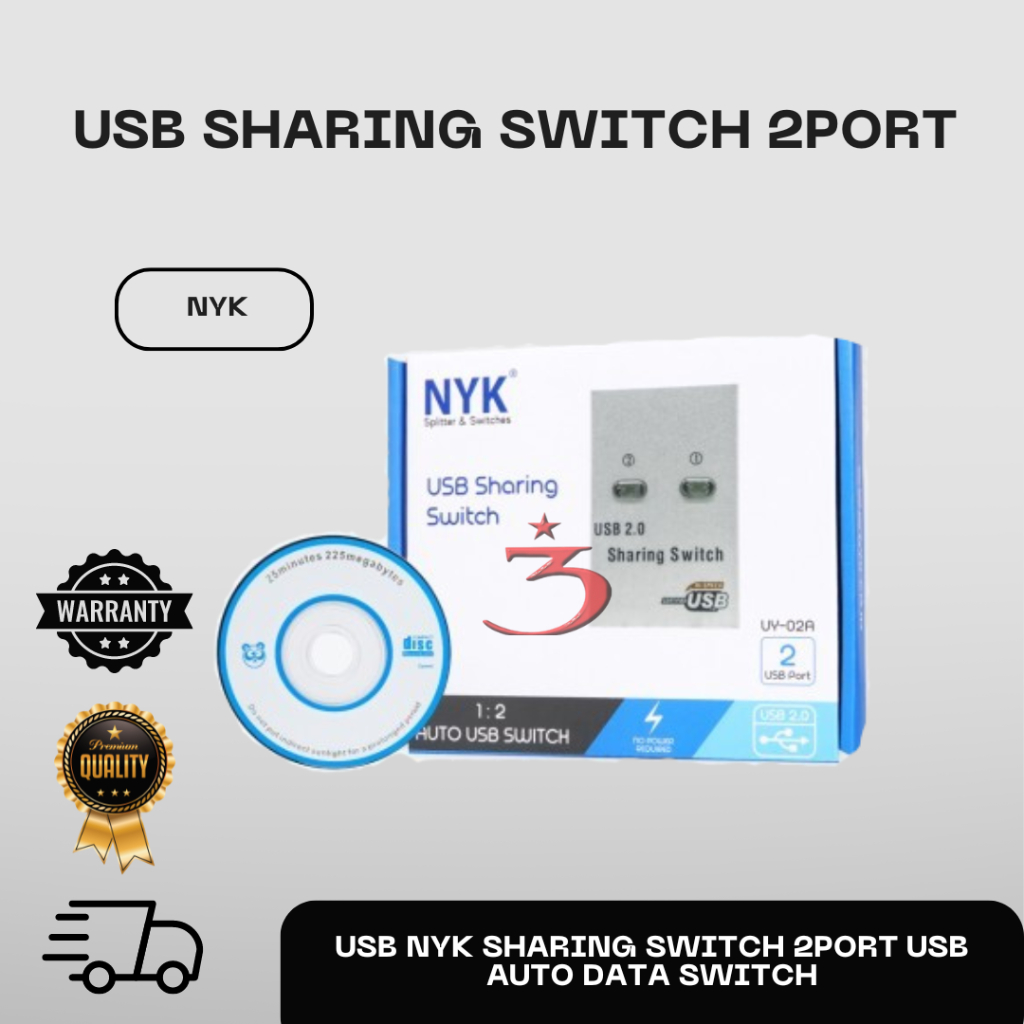 Jual USB NYK Sharing Switch 2 port USB Auto Data Switch | Shopee Indonesia