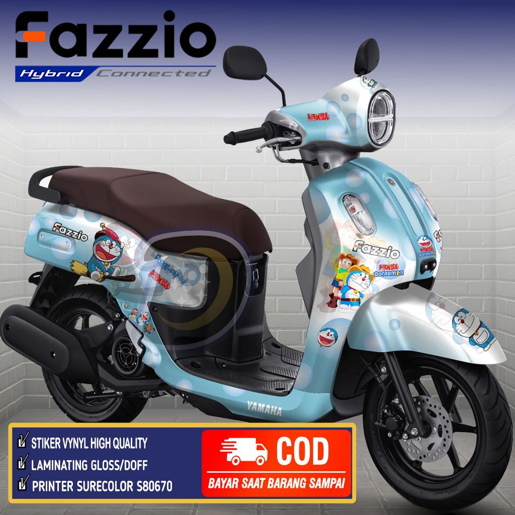 Jual Stiker Motor Fazzio Striping Fazzio Decal Yamaha Fazzio Doraemon | Shopee Indonesia