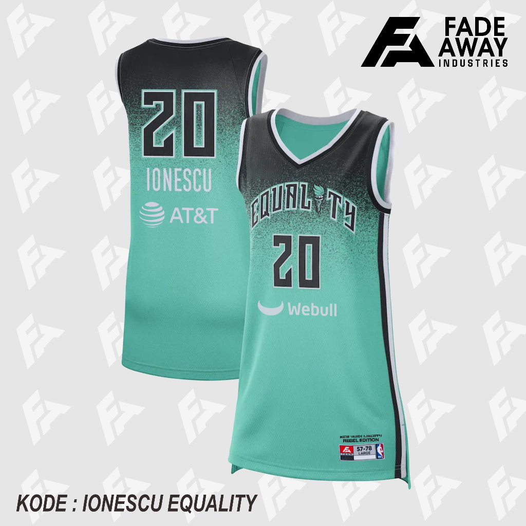 Jual JERSEY BASKET WNBA SABRINA IONESCU #20 EQUALITY LIGHT TOSCA ...
