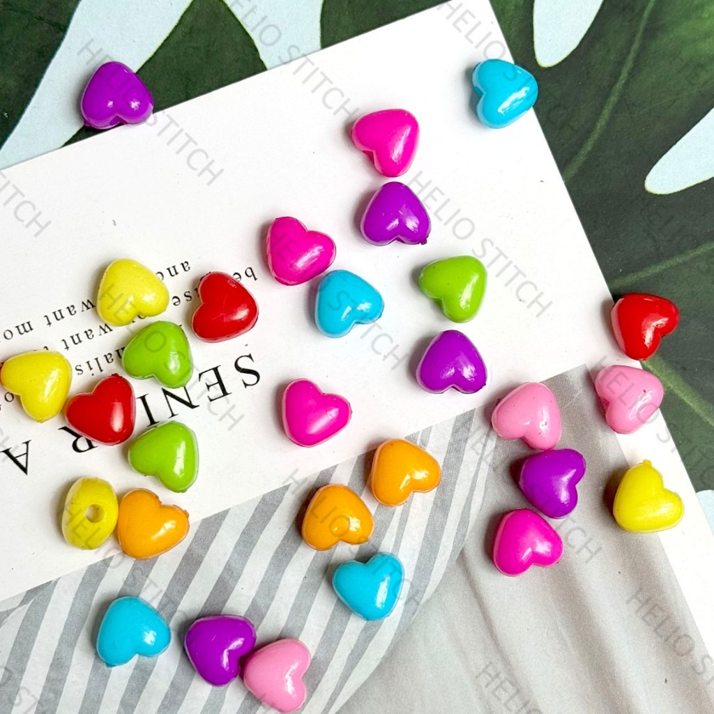 Jual 10 gr Manik-manik Akrilik - POP COLOR HEART 05 | Shopee Indonesia