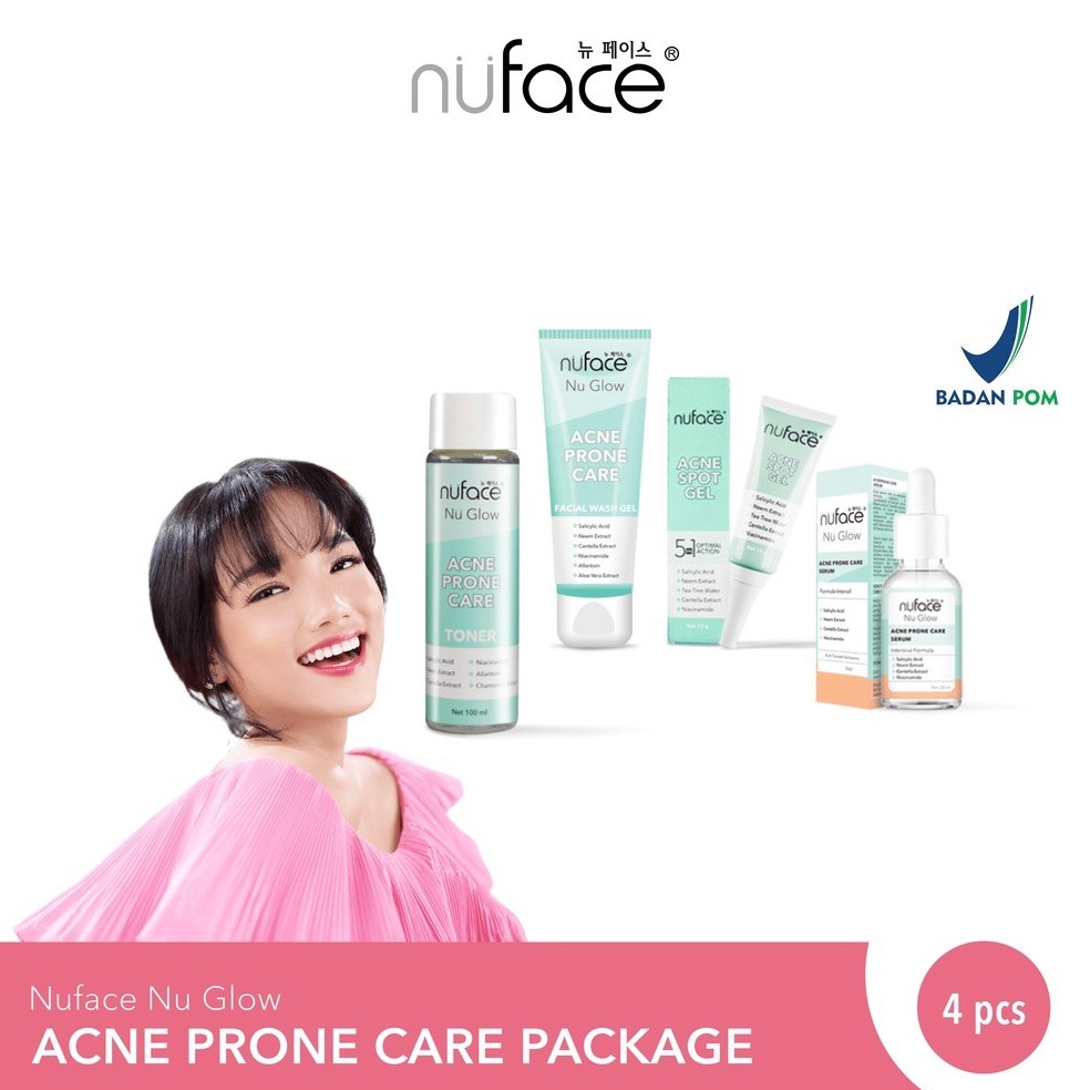 Jual Nuface Skincare Fuji 3in1 5in1 Nuglow Acne Prone Care Package KODE ...