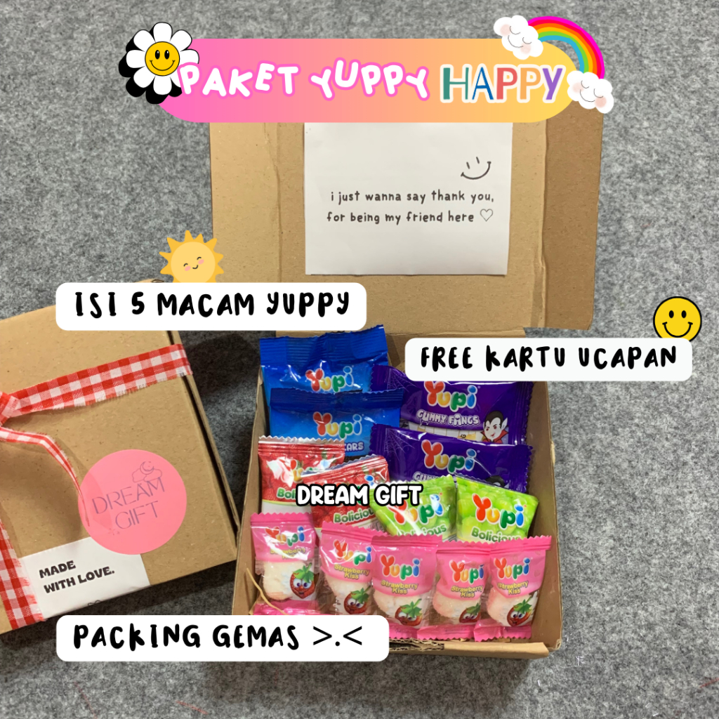 Jual Gift Box Mini Happy Yuppy Snack Box Mini Hadiah Ulang Tahun Hadiah ...