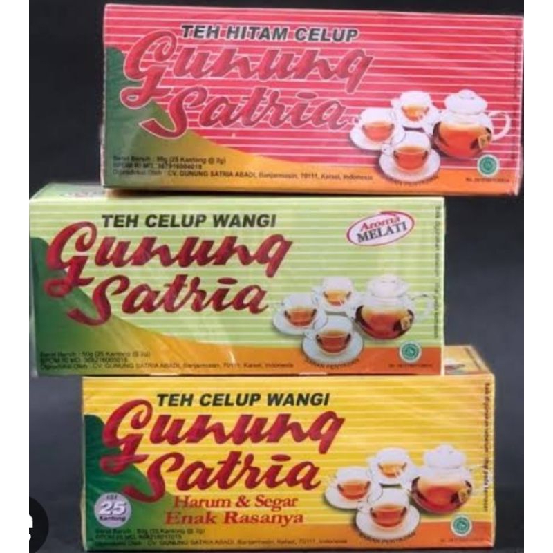 Jual TEH GUNUNG SATRIA CELUP 25 KANTONG|TEH HITAM MELATI WANGI | Shopee ...