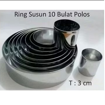 Jual Ring Cutter Bulat SET isi 10 ukuran / Cetakan Kue Ring Cutter ...