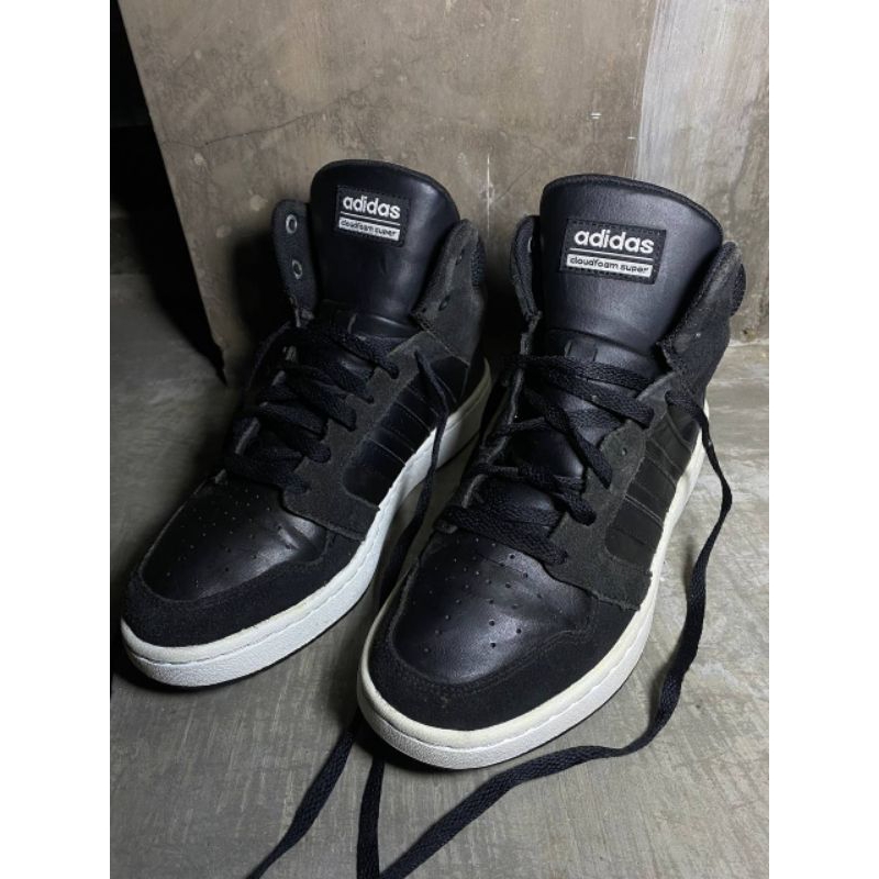 Jual SEPATU AD1DAS NEO LABEL SUPER HOOPS MID WARNA HITAM SIZE 40,5 ...