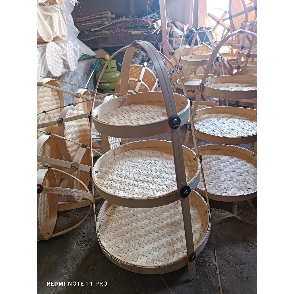 Jual Rak Bambu Bulat susun 2 Untuk Rak Wadah Bawang | Tempat ...