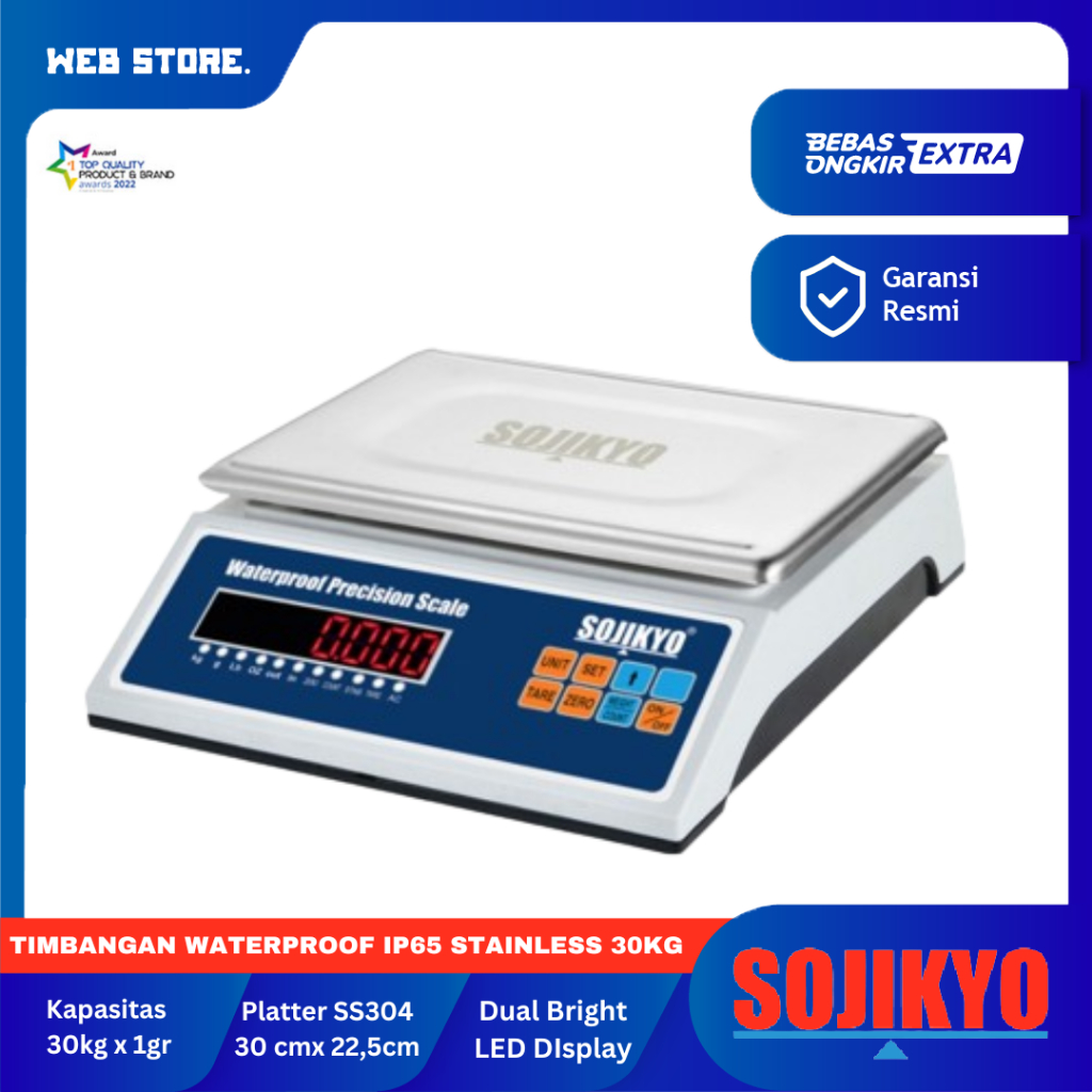Jual Timbangan Meja 30kg SOJIKYO Digital Scale Waterproof Tahan Air Counting Akurasi Tinggi ...