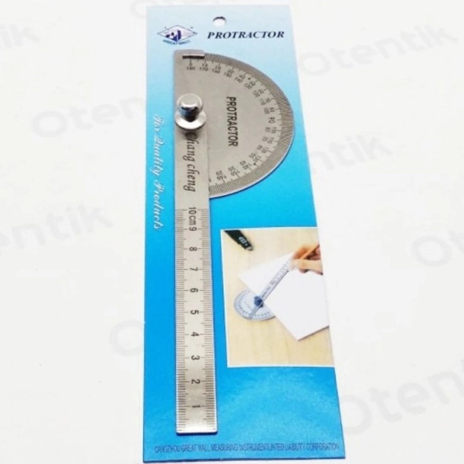Jual Stok Banyak PENGGARIS BUSUR DERAJAT 18 PROTRACTOR STAINLESS 1CM 18 ...
