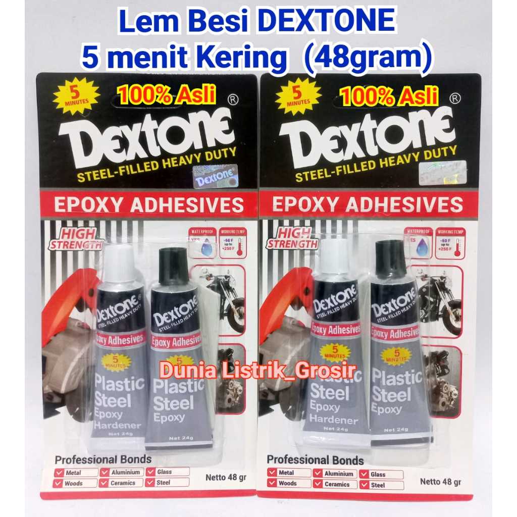 Jual Lem DEXTONE 5 Menit Lem Besi Epoxy 48 gr Lem Perekat Pecah ...