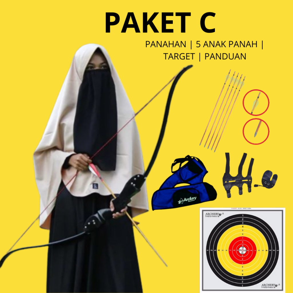 Jual Busur Panahan Lengkap Jenis R40 Full Black Latihan Olahraga ...