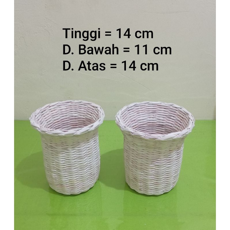 Jual Kerajinan Anyaman Koran | Vas Bunga | Tempat Pensil | Shopee Indonesia