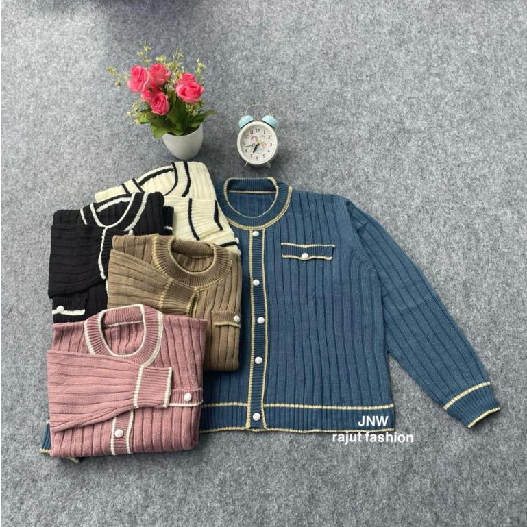 Jual LUSI SWEATER RAJUT MODEL CARDIGAN KANCING MUTIARA | atasan baju ...
