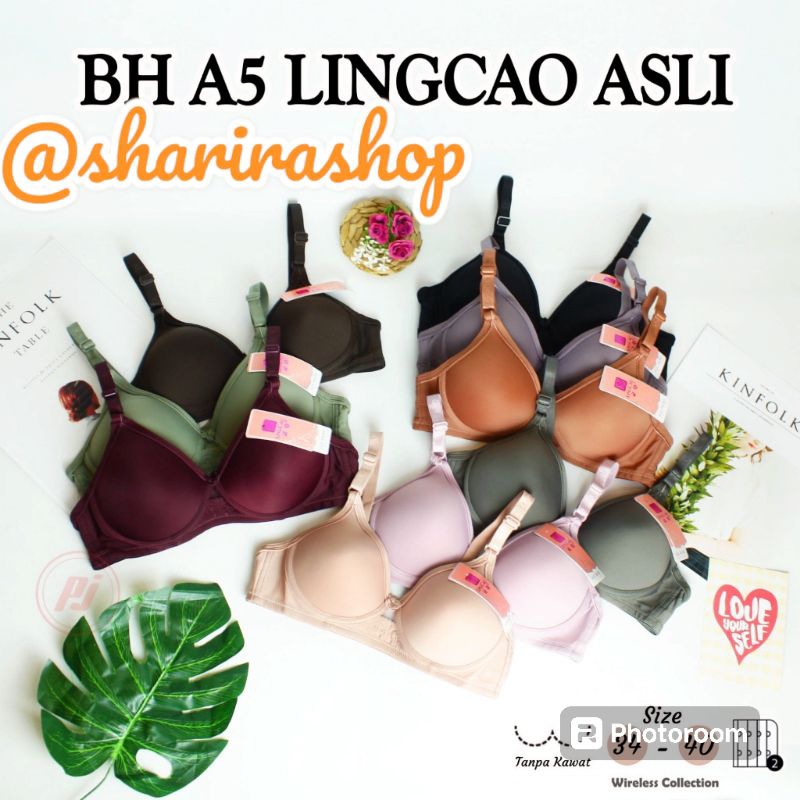 Jual BRA/BH MERK LINGCAU ORIGINAL B5 KAIT 3,Tanpa kawat cup sedang bra ...