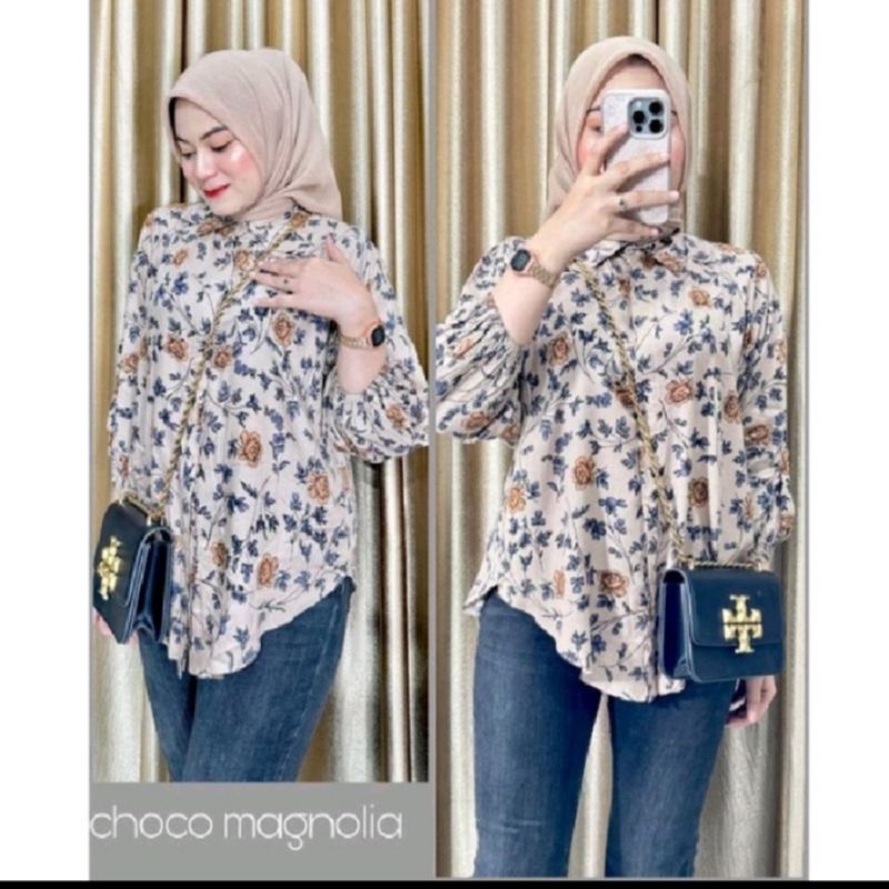 Jual Blouse atasan rayon premium model kemeja wanita | Shopee Indonesia
