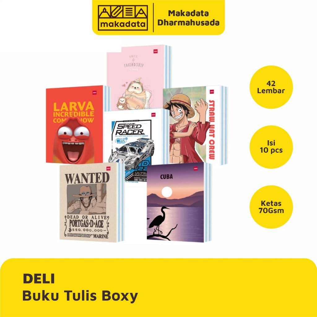 Jual BUKU TULIS BOXY DELI 42 LEMBAR ISI 10 PCS / PACK | Shopee Indonesia