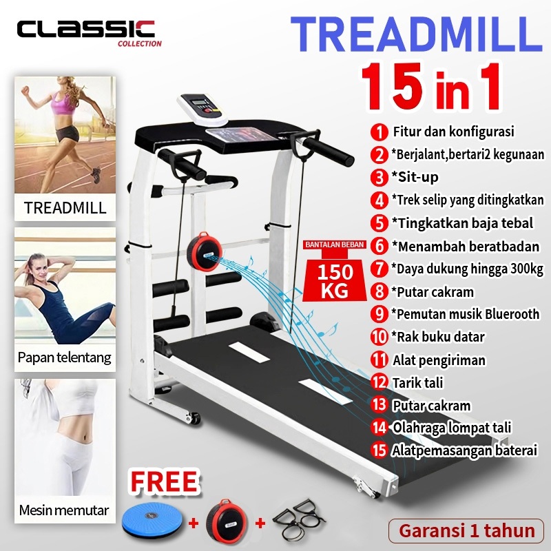 Jual Treadmill Manual MultiFungsi Treadmill 9 in 1-Alat Fitness ...