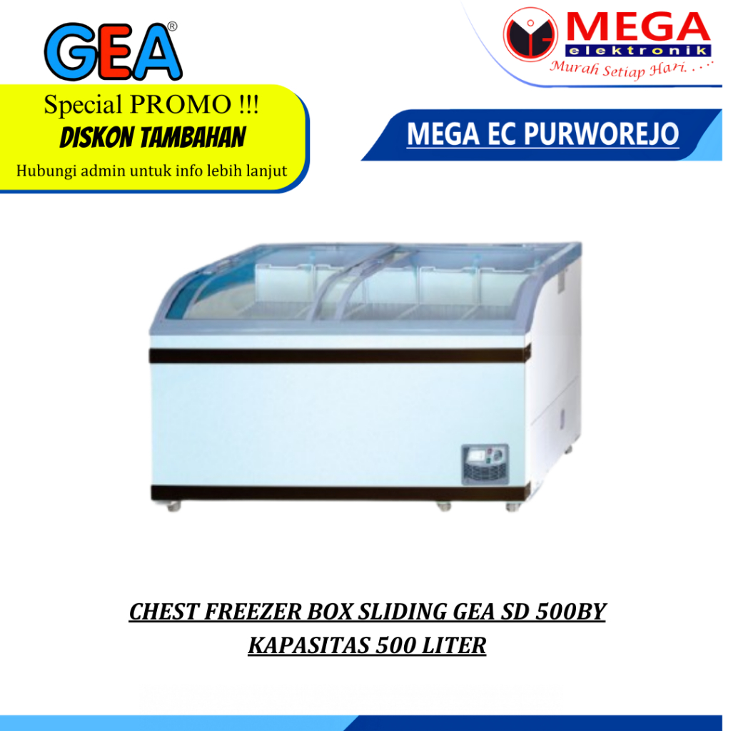 Jual CHEST FREEZER BOX SLIDING GEA SD 500BY KAPASITAS 500 LITER ...