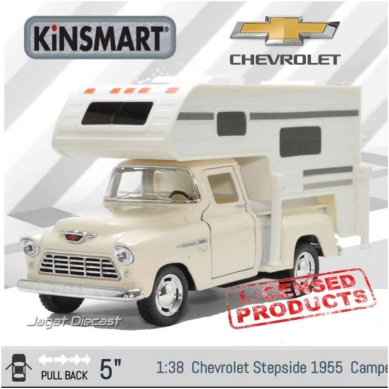Jual Mainan Mobilan Pickup Kinsmart 1955 Chevy Stepside Pick Up Camper ...