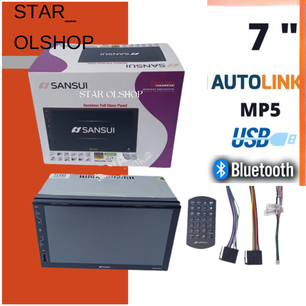 Jual head unit daubledin SANSUI deckless SA5202i 7 inch Full Glass ...