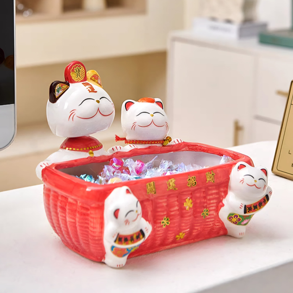 Jual tempat permen/lucky cat/kucing hoki/wadah permen/pajangan hoki ...