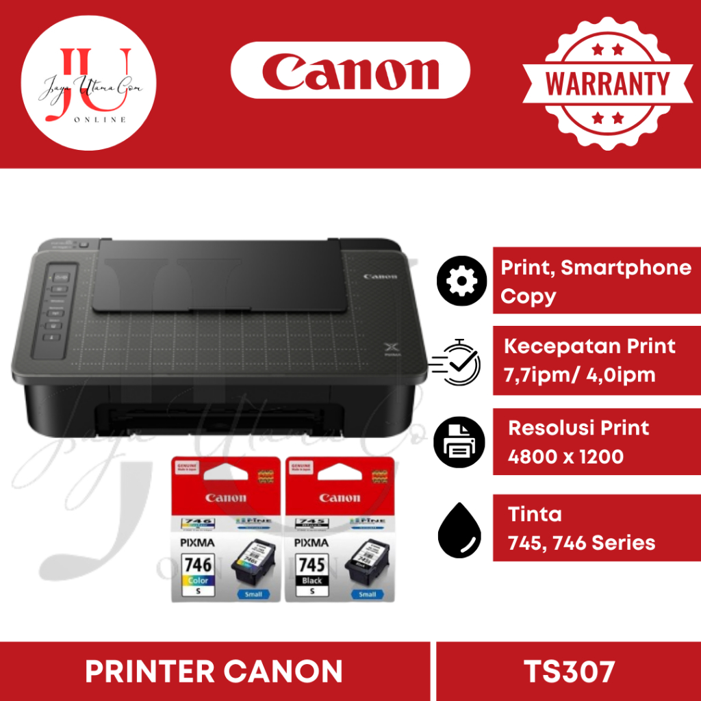 Jual Printer Canon Pixma TS307 Print Wireless SmartPhone Copy GARANSI ...