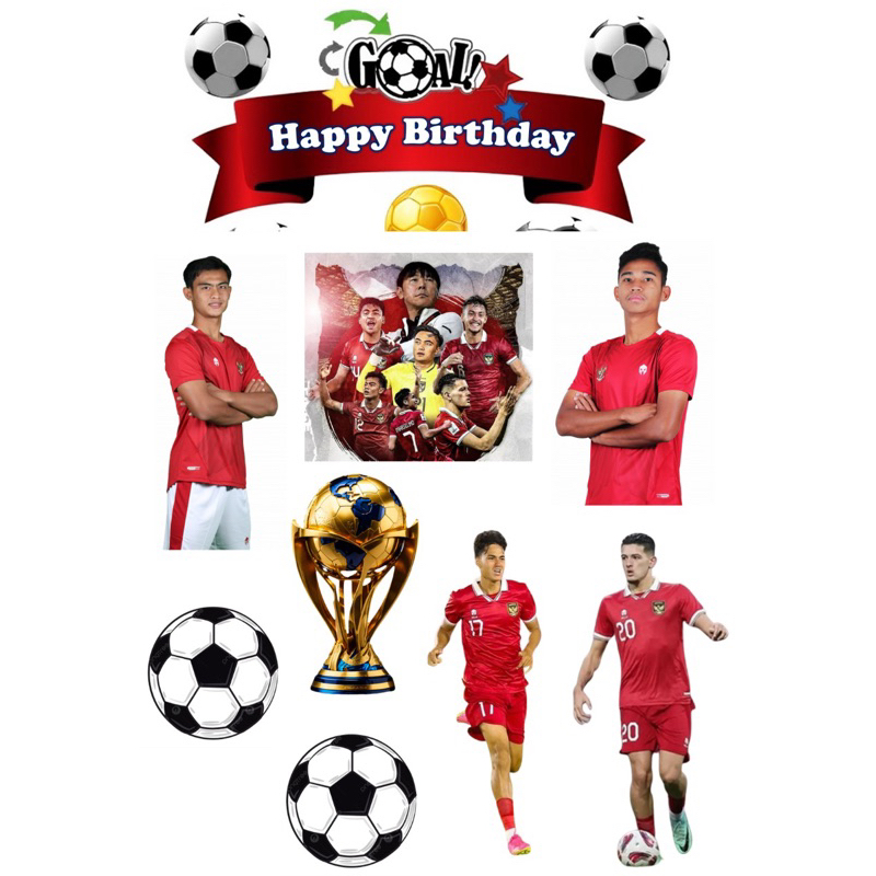 Jual Topper Sepakbola/Topper Cake Happy Birthday Bisa Request Nama dan ...