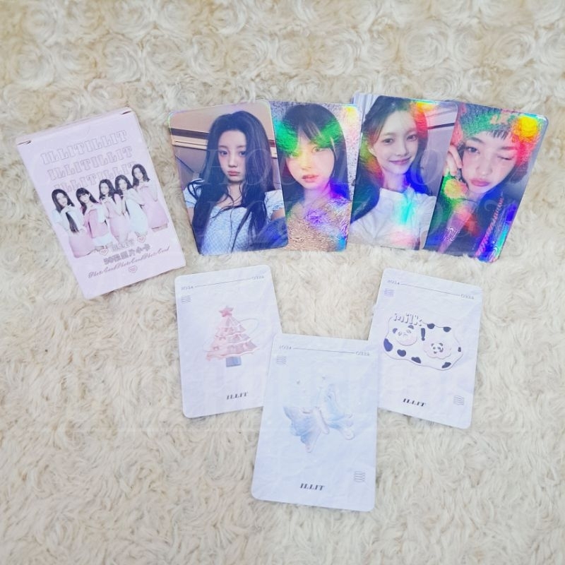 Jual Photocard ILLIT Pink Hologram 50 pcs Lomo Card ILLIT Hologram Pink ...