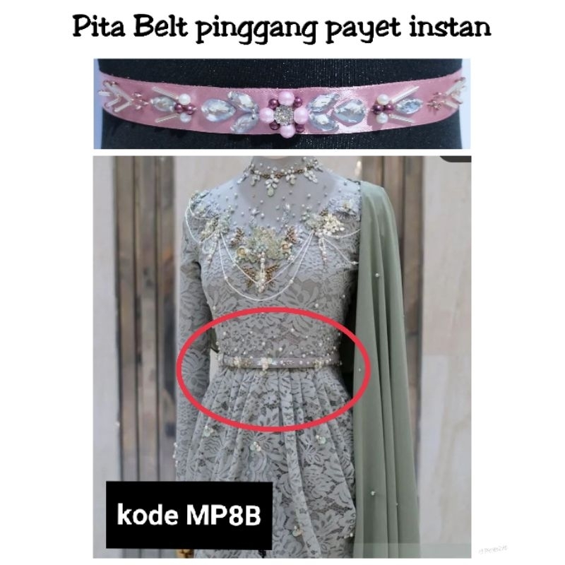 Jual Pita belt Payet rangkai mutiara kode MP8B | Shopee Indonesia
