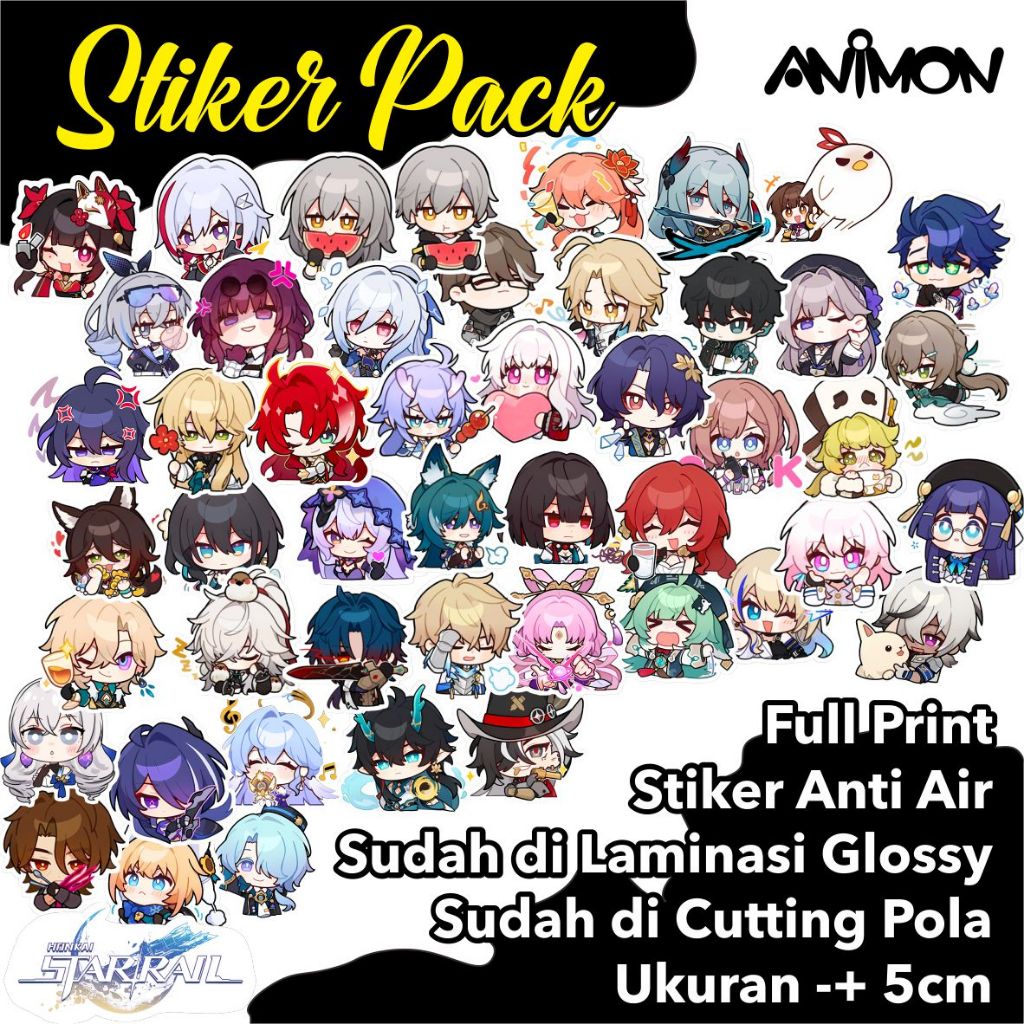 Jual Stiker Sticker Pack Anime Game Paket Bundle Set Honkai Star Rail ...