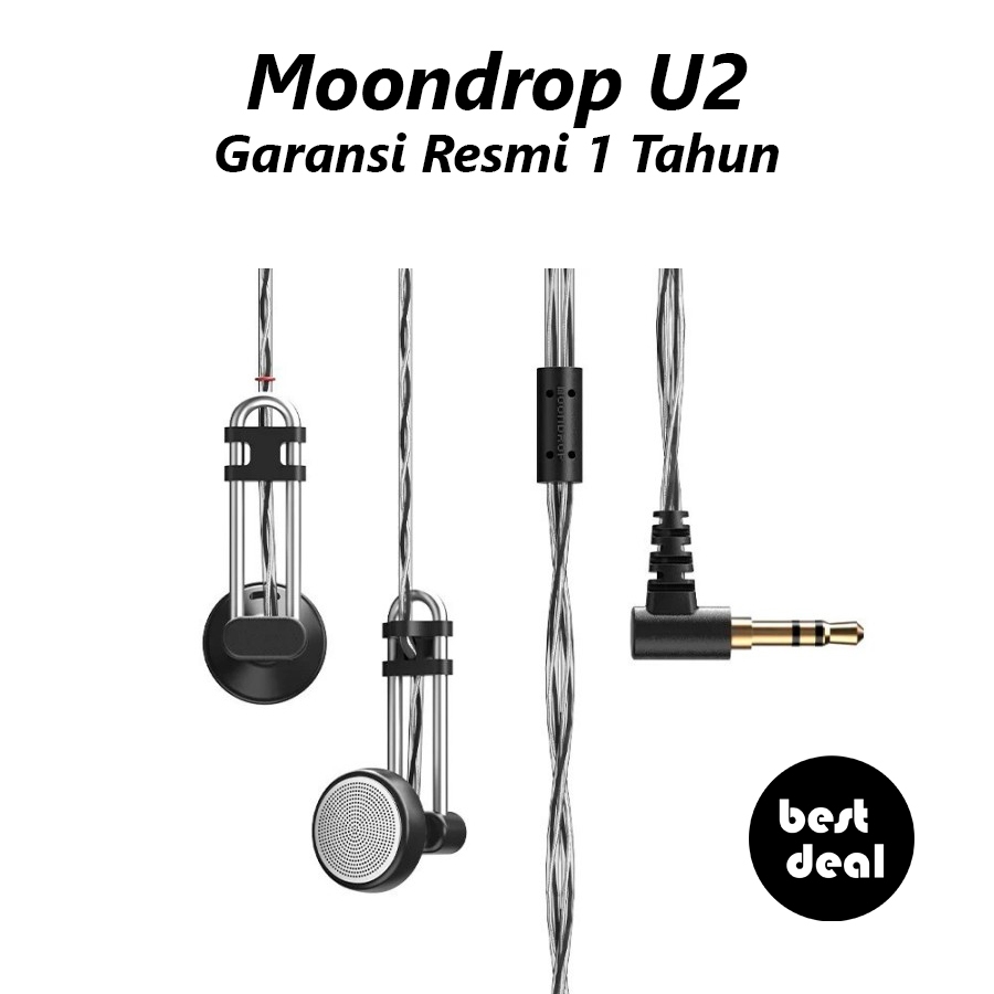 Jual Moondrop U2 14.8mm Dynamic Driver HiFi Earbuds Earphone with 3.5mm ...