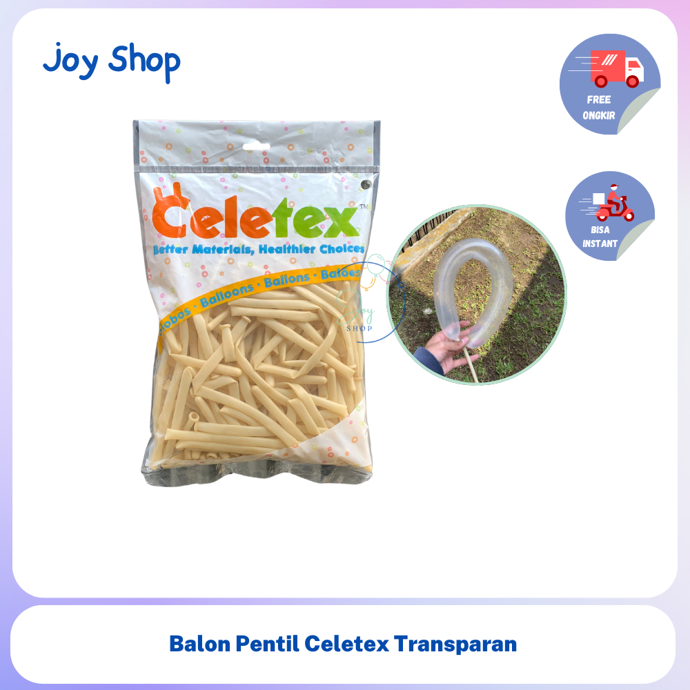 Jual Balon Latex Twist Pentil Celetex Transparan Isi 100pcs | Shopee ...