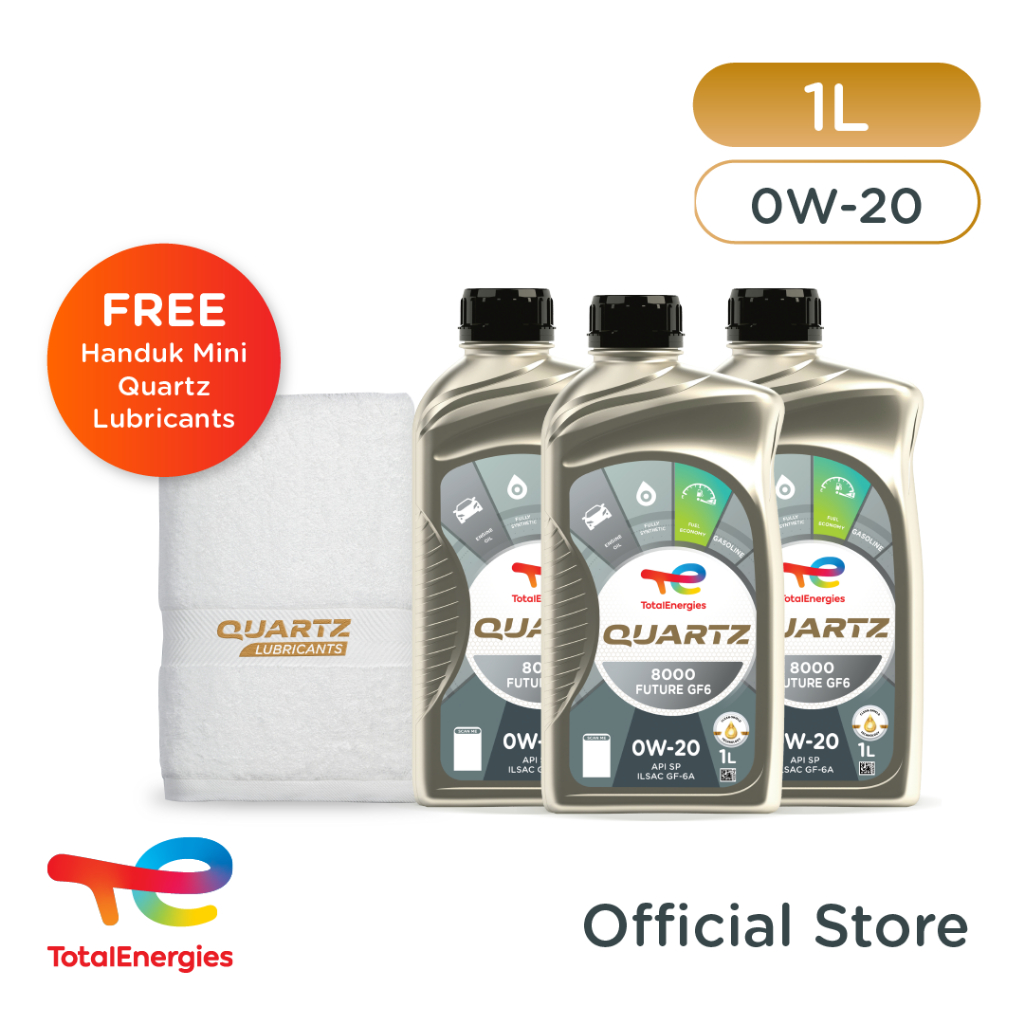 Jual TotalEnergies - Quartz 8000 Future 0W-20 GF-6 1L x3 Gratis Merchandise | Shopee Indonesia