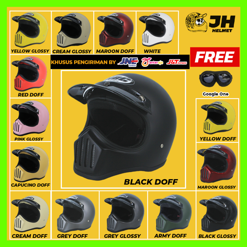 Jual Helm Cakil HBC Polos + FREE GOGGLE | Original 100% | GRATIS ONGKIR ...
