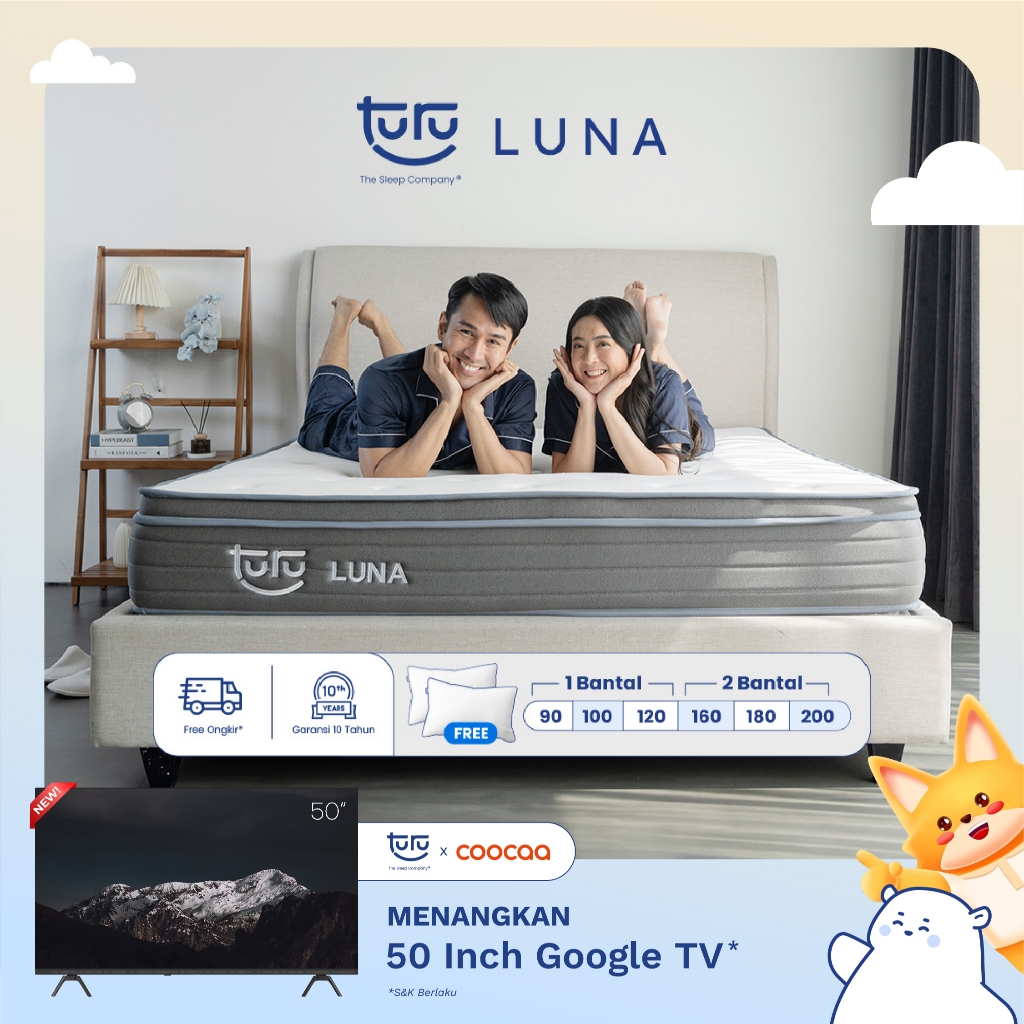 Jual Kasur Busa Premium TURU LUNA Plush Top Natural Latex ukuran ...