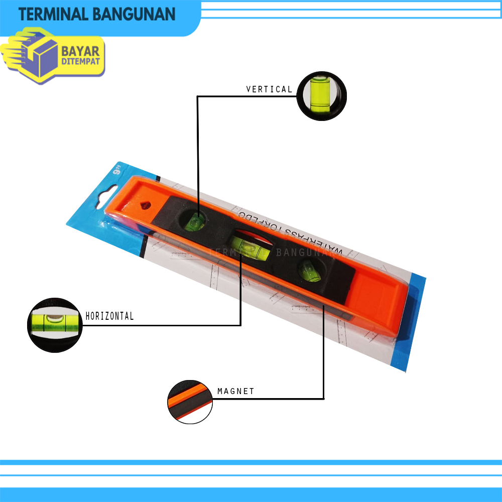 Jual Waterpass Torpedo 9" Inch Waterpas Magnet Alat Ukur Dimensi ...