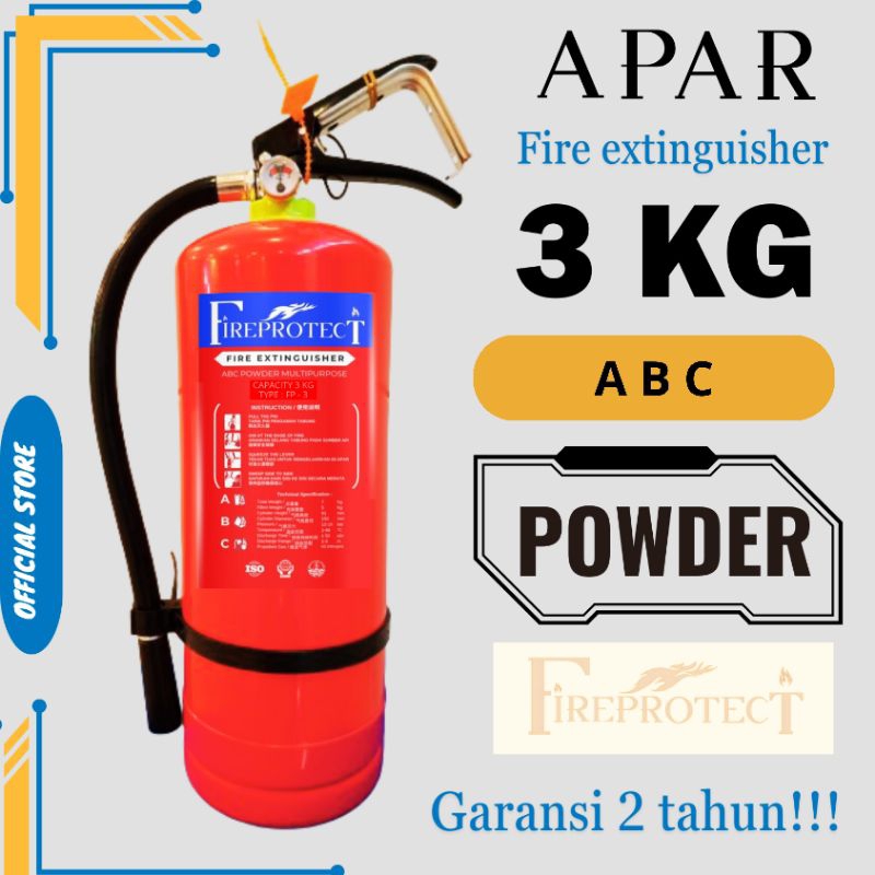 Jual FIRE PROTECT DCP Apar pemadam Dry chemical powder 3kg / apar powder 3 kg | Shopee Indonesia