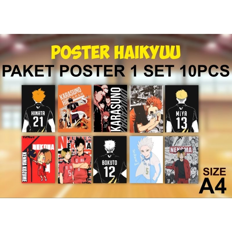 Jual Poster Anime Haikyuu A4+ 10pcs (Free Double Tape) | Shopee Indonesia