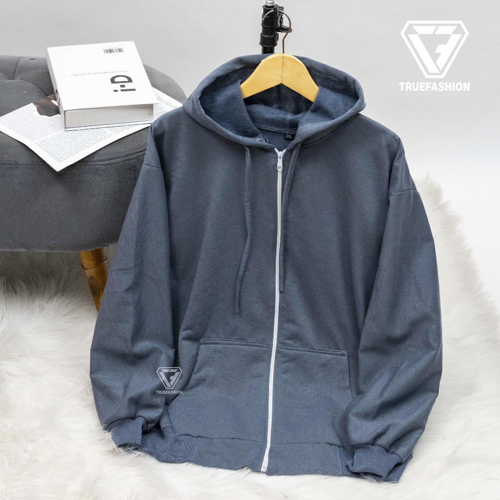 Jual XXL Sweater Hoodie Jaket Zipper Polos Mulus Wanita Oversize ...